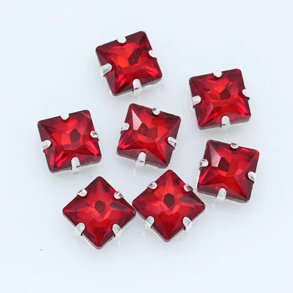 Квадратные стразы из хрустального стекла с серебряным креплением, ручная работа, Пришивные аксессуары, свадебная сумка для обуви, отделка «сделай сам»