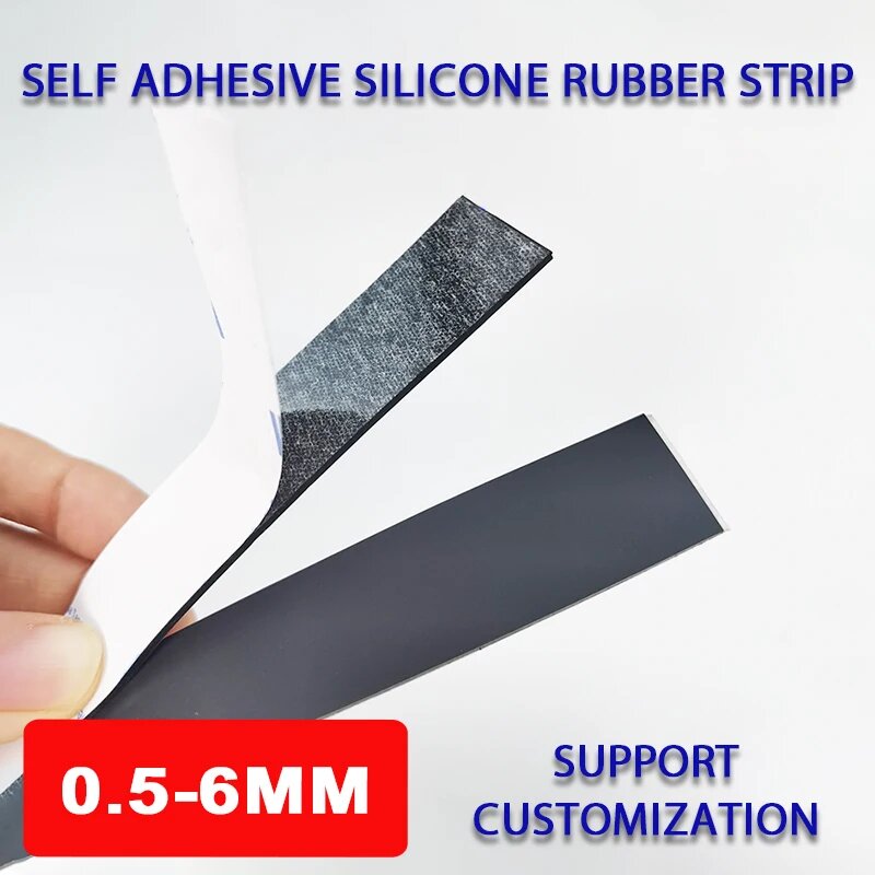 Силиконовая самоклеящаяся лента черная 30x21x1.5mm(4pcs)