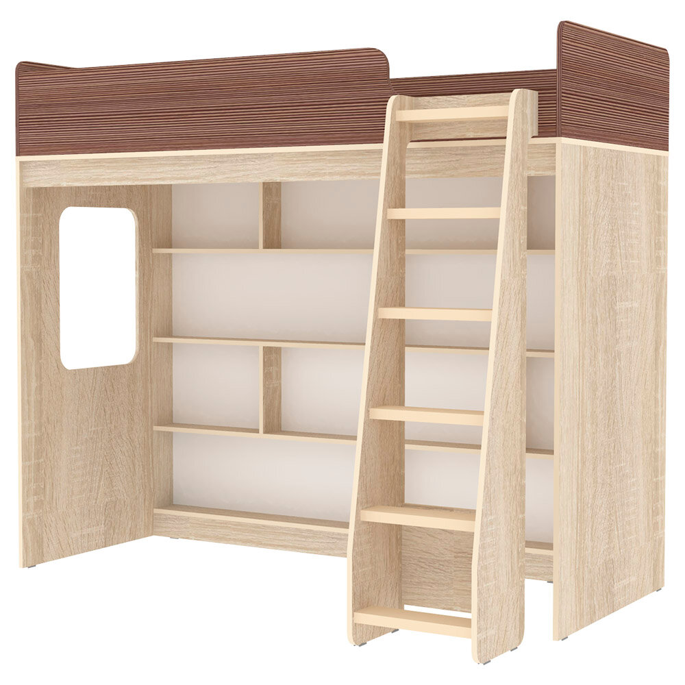 Кровать чердак Л-C601.2 75x175 Дуб Сонома Бодего Темный