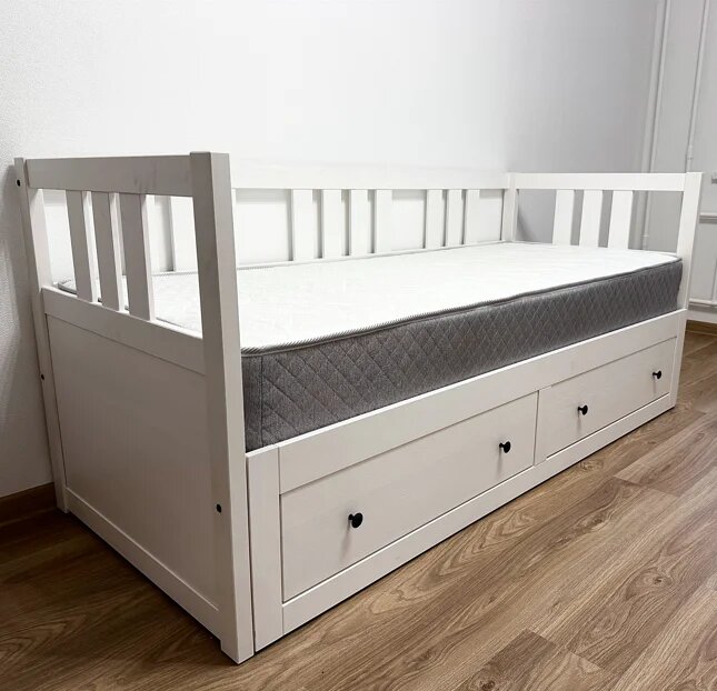 Кровать IKEA Хемнес 80х200 см, деревянная, раздвижная, белая