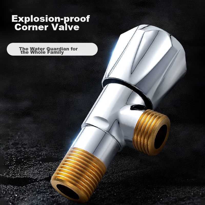 MEJUE Angle Valve, Thickened Brass, Hot And Cold Water Quick-Open Triangle Valve, Figure-Eight Valve, 1/2 Inch Stop Valve Z-017162