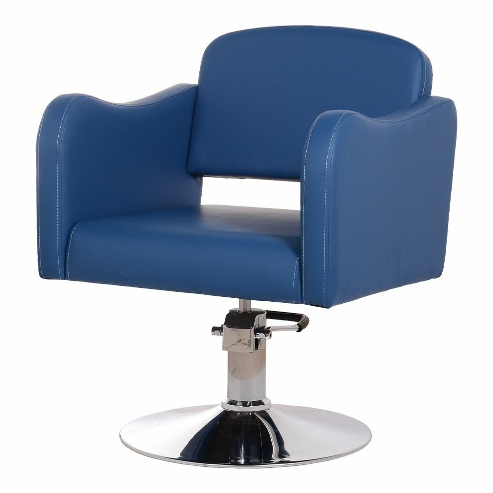 Парикмахерское кресло "Ева", цвет синий, основание - диск, гидравлика