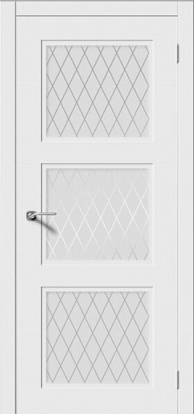 Межкомнатная Дверь Verda Сонато-Н Белая со Стеклом Белое Матовое Кристалл / Верда.