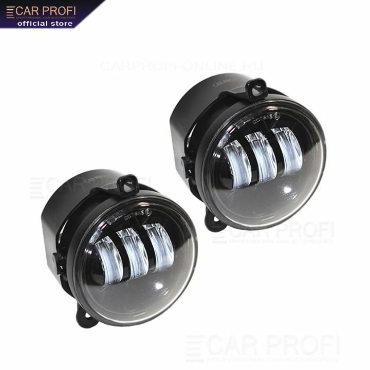 Светодиодные модули CarProfi ПТФ 3,5", 3ТК, 30W CREE, Flat Line series, ровная СТГ 4000Lm (к-т 2шт)