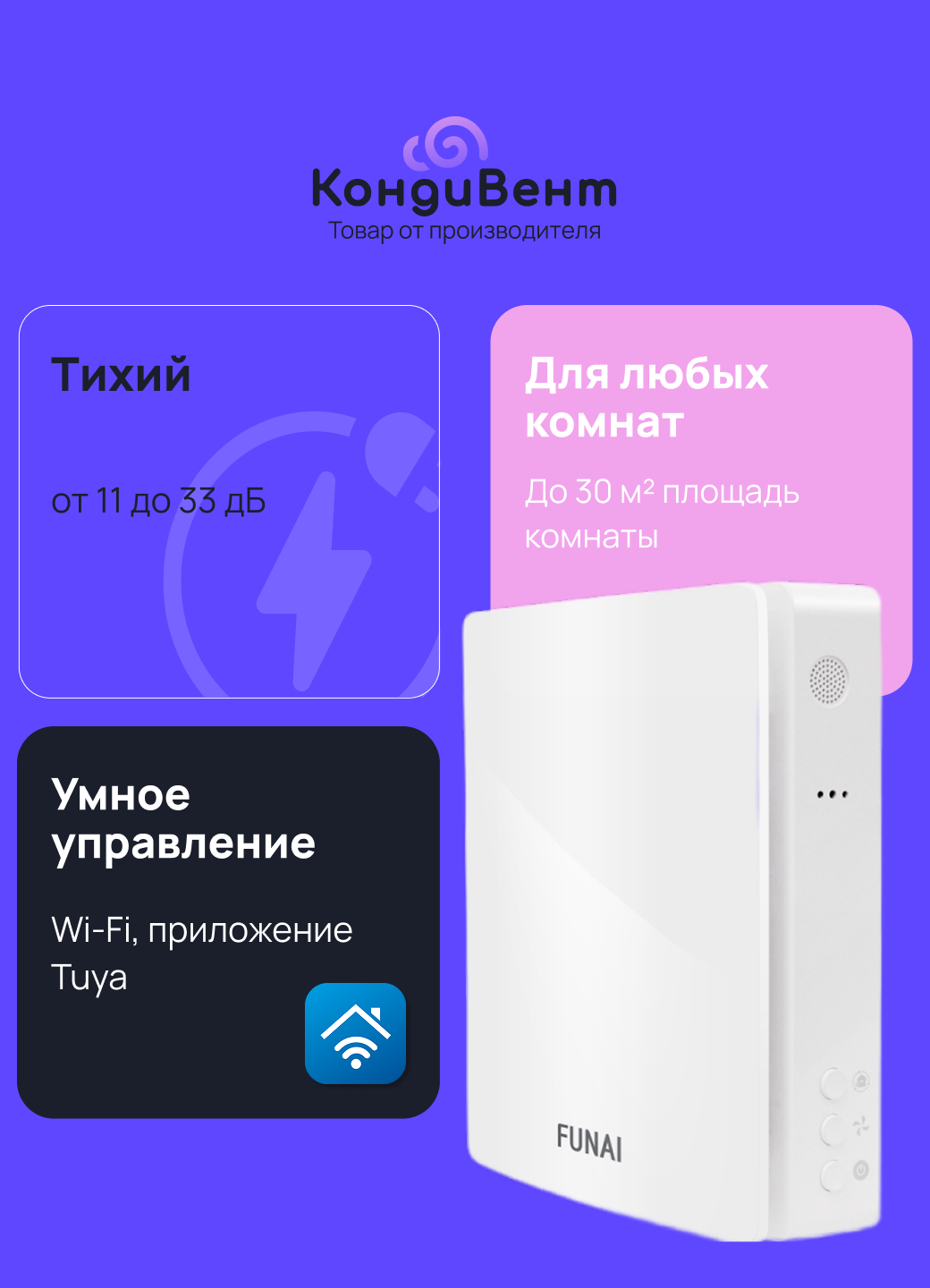 Приточно-вытяжная установка ( рекуператор ) FUNAI KOCHI ERW-60X