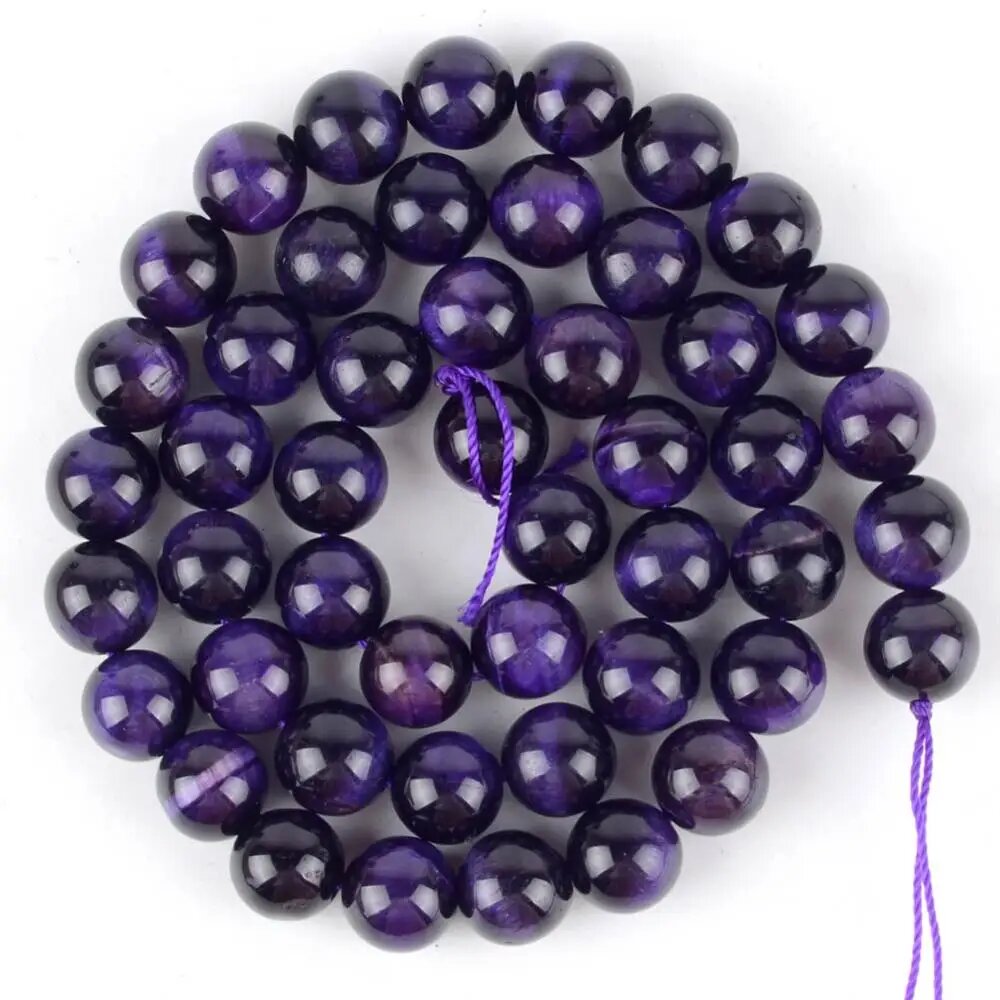 Красные Тигровые Глаз Бусины из Камня IYKWIM 4/6/8/10/12 Фиолетовый, 10mm 36 to 37pcs, Purple Tiger