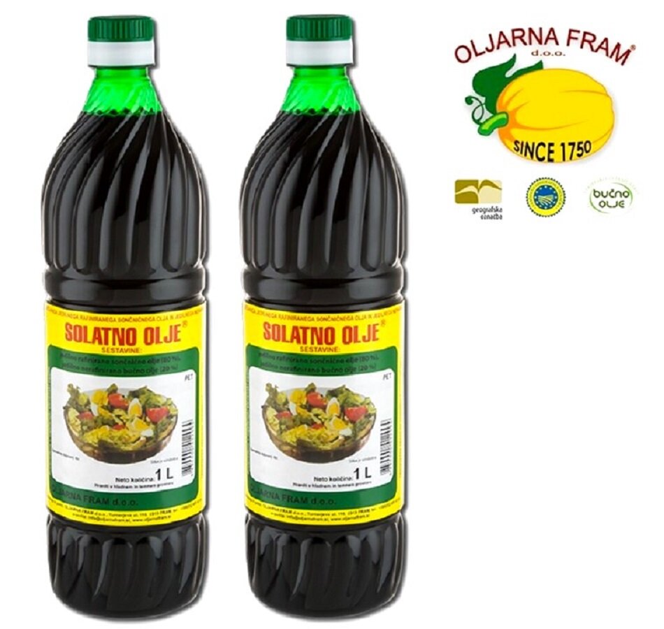 Масло салатное микс тыквенного и подсолнечного масел домашнее Oljarna Fram 2х1л