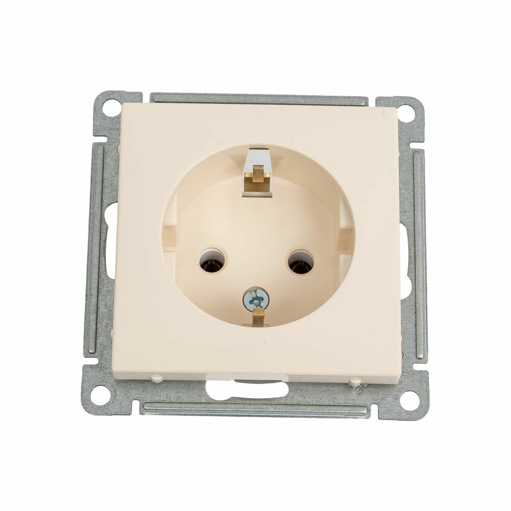 Розетка 1-м СП W59 16А IP20 с заземл. без защ. шторок механизм сл. кость SE RS16-154-2-86