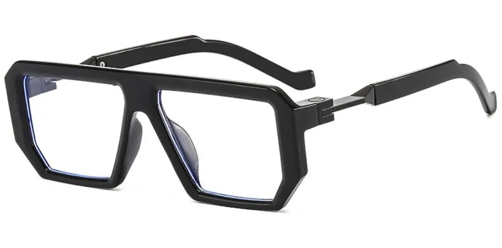 Мужские очки для чтения в стиле ретро прямоугольной формы, прозрачные большие квадратные очки с защитой от синего света, оправа для очков в стиле панк, очки для дальнозоркости + 1,5