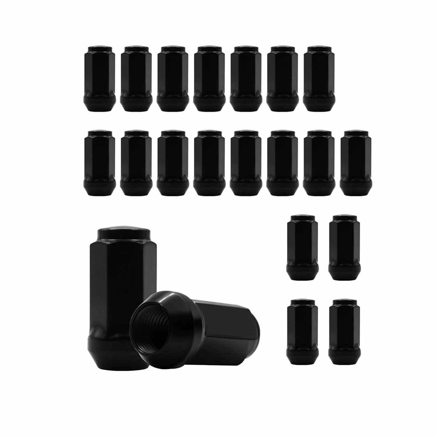 45 мм 14x1,5 конические гайки сиденья для Chevy GMC Ford Ram 1500, колеса послепродажного обслуживания Silvarado Sierra F150, гайка с наконечником, черная 45mm 12pcs