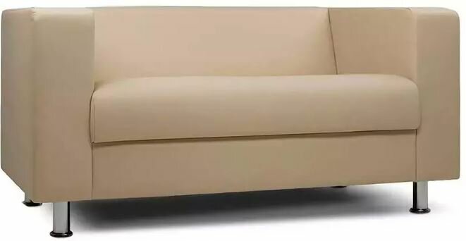 Pooh Диван прямой офисный Блюз (Бит) beige, нераскладной , экокожа