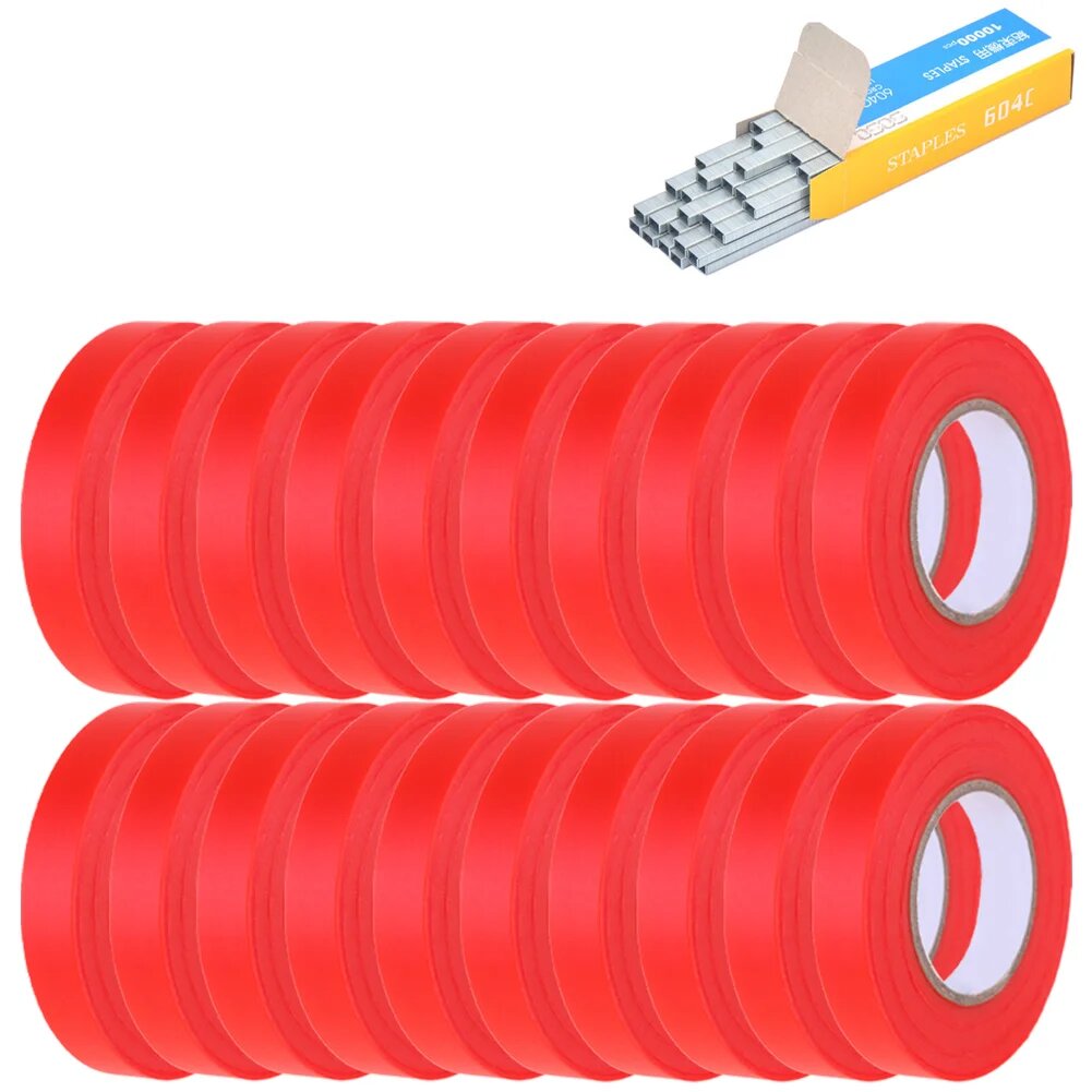 Красная лента для растений 20 Tape Plus Staples