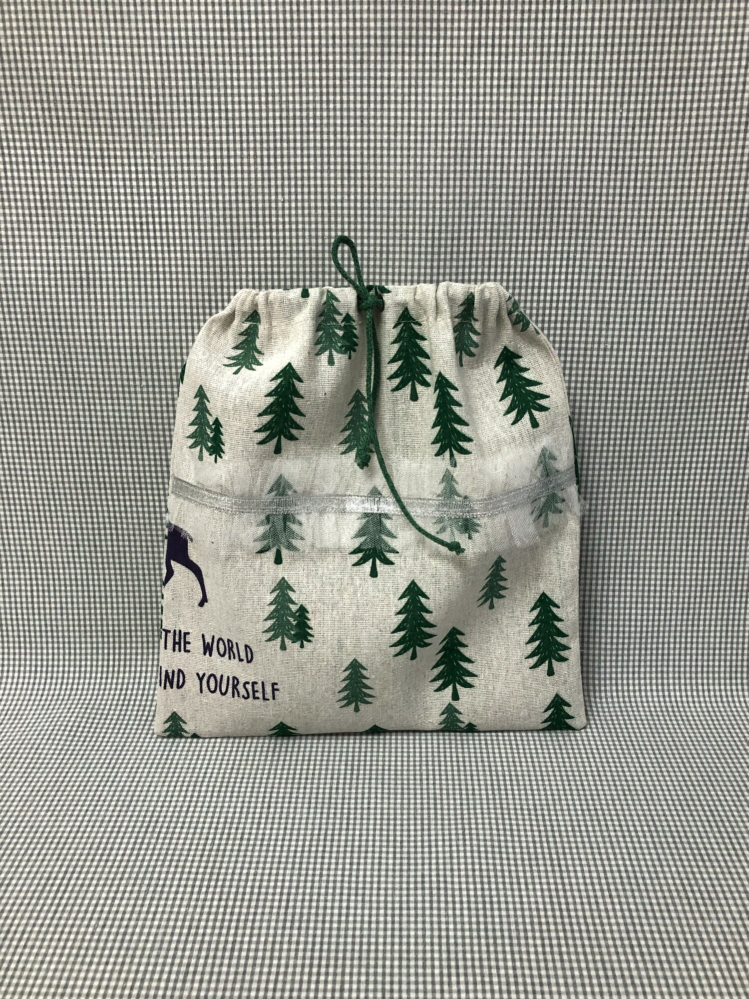 Мешочек полульняной 26х28 см, цвет нг15-3, новогодний, для упаковки и хранения