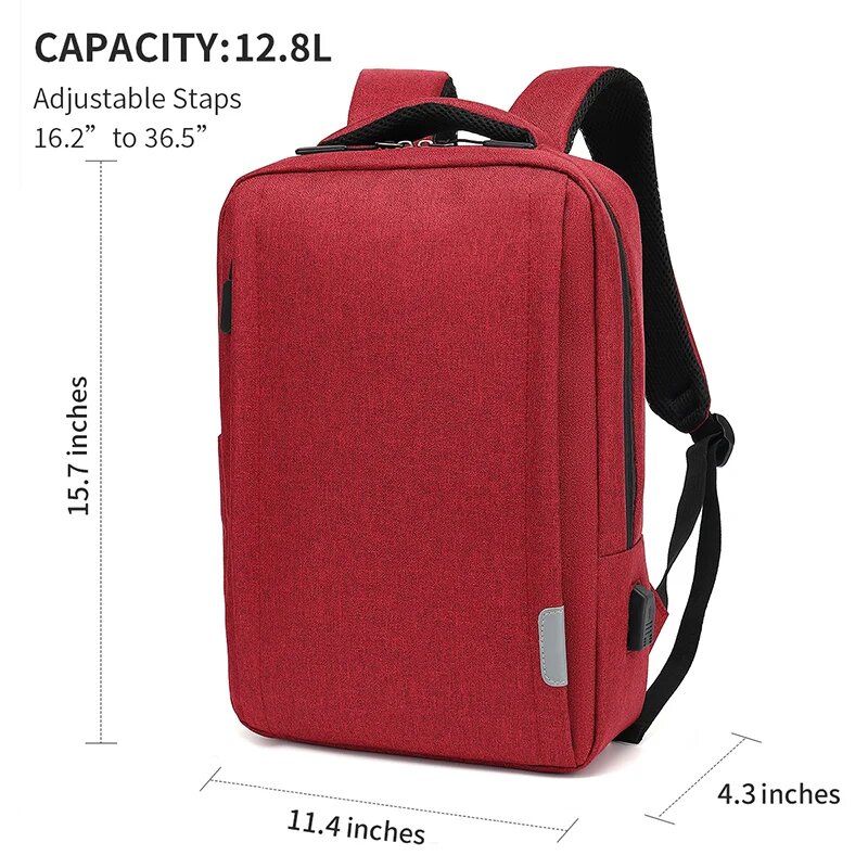 Красный рюкзак для ноутбука 16 дюймов, 12.8L