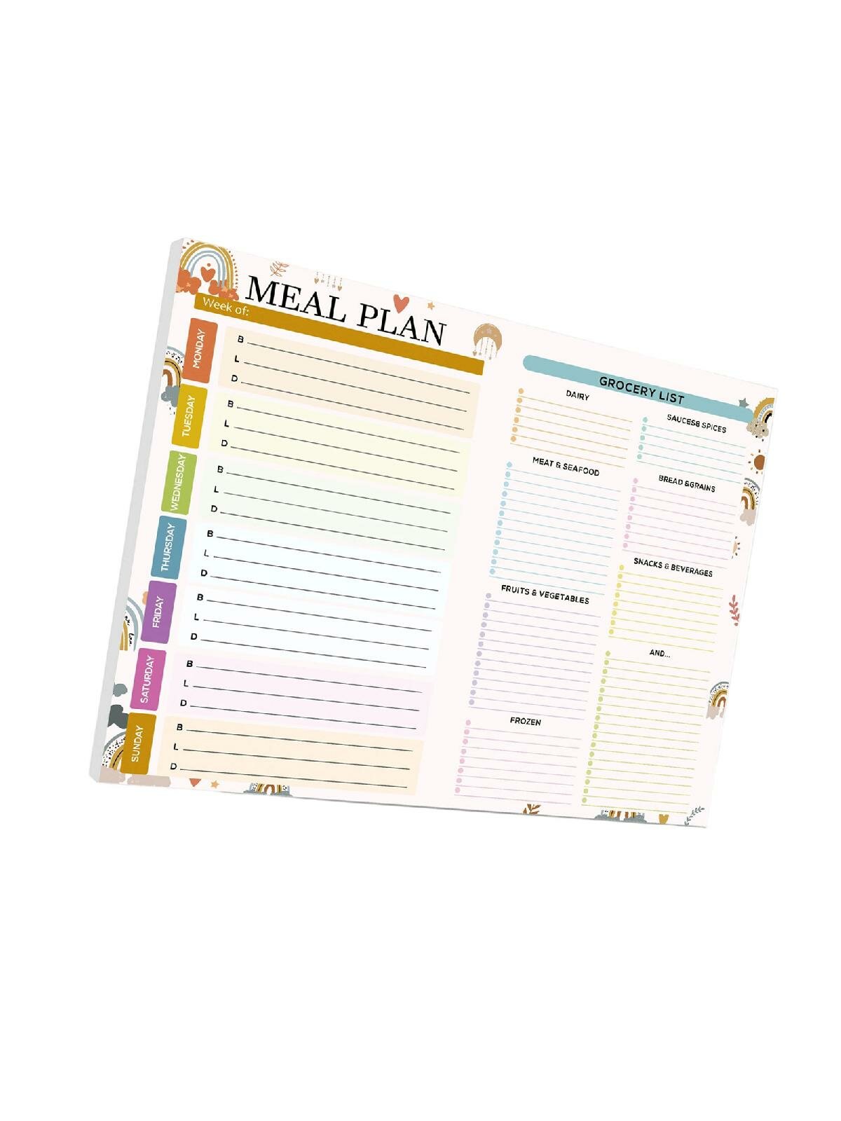 Магнитный блокнот для еженедельного планирования питания на 52 листа для постановки еженедельных целей