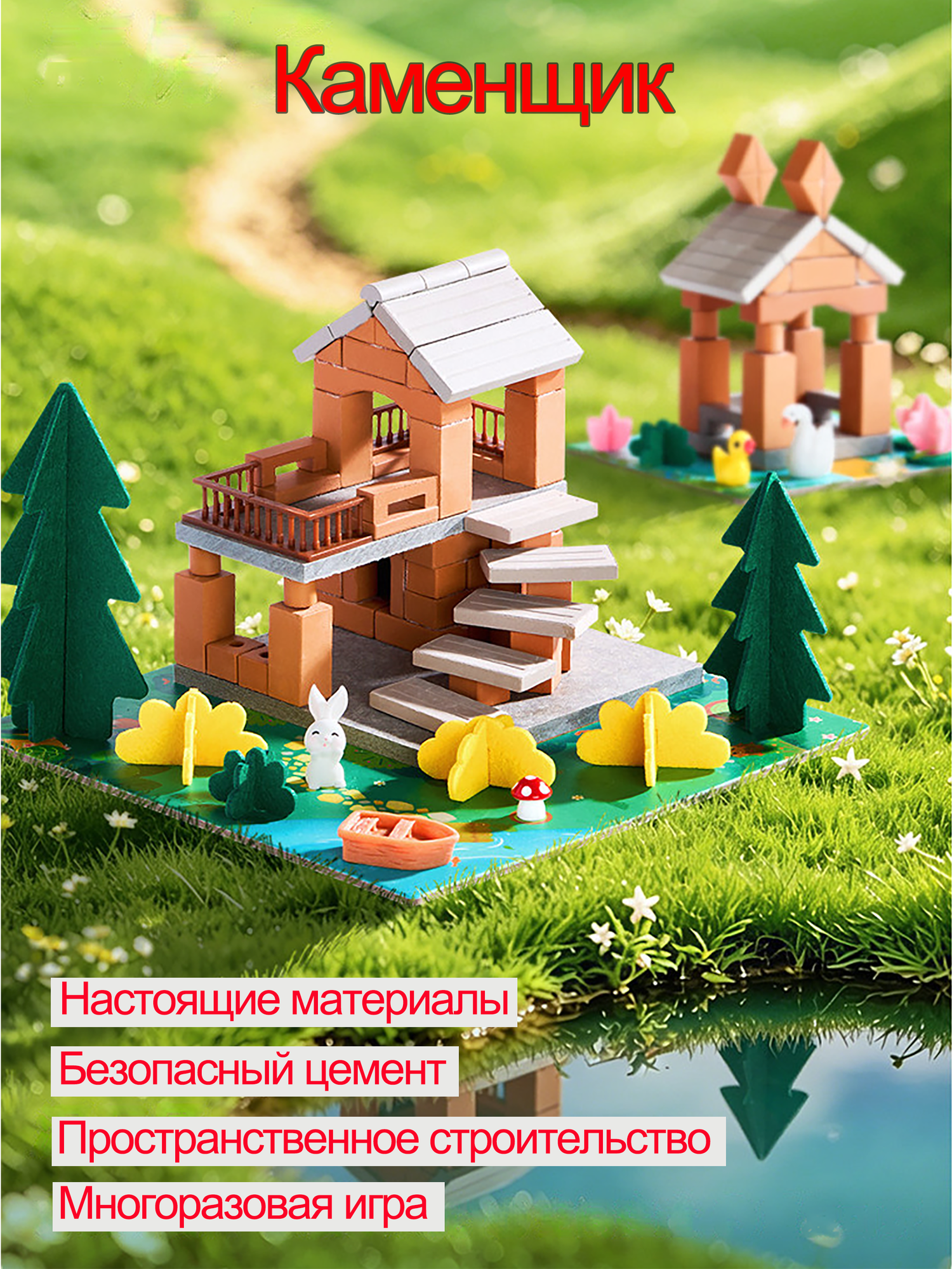 MiDeer DIY набор «Домик каменщика» – игрушка для кладки кирпичных стен, строительство дома, архитектурная модель