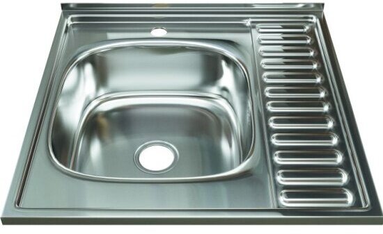 Кухонная мойка Mixline 60х60 (0,8) лев вып 3 1/2 18см с сифоном