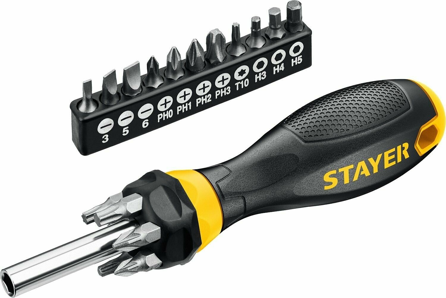 Отвертка наборная с битами STAYER 18 шт,