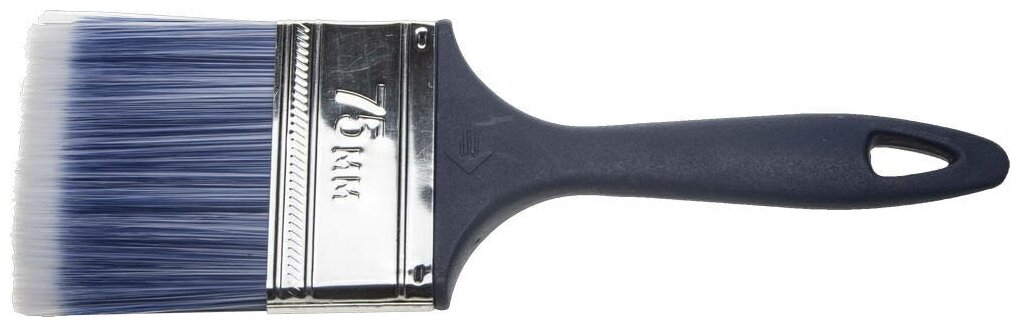 Плоская кисть ЗУБР аква КП-13 75мм, искусственная щетина, пластмассовая ручка 4-01013-075