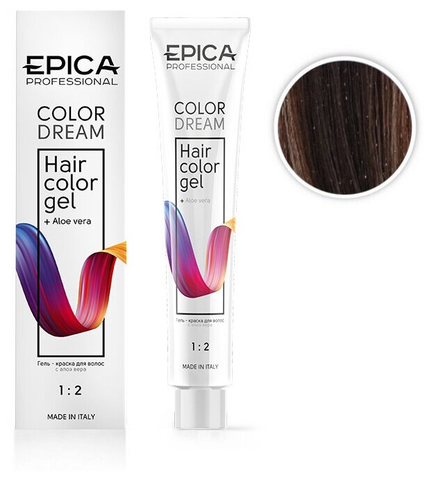 EPICA PROFESSIONAL Colordream Гель-краска 6.77 темно-русый шоколадный интенсивный, 100 мл.