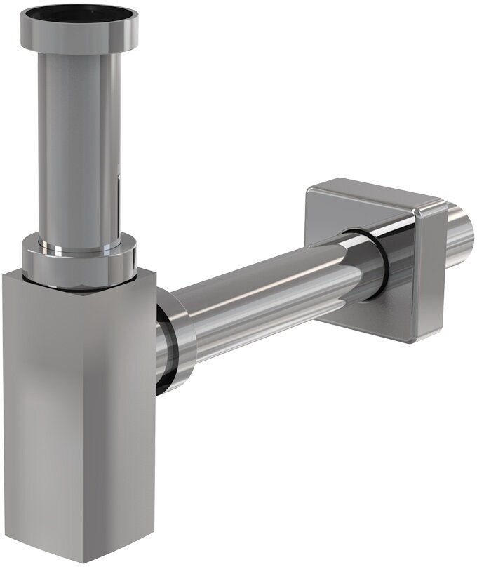 Alcadrain Сифон для умывальника DN32 DESIGN цельнометаллический, квадрат A401 AlcaPlast