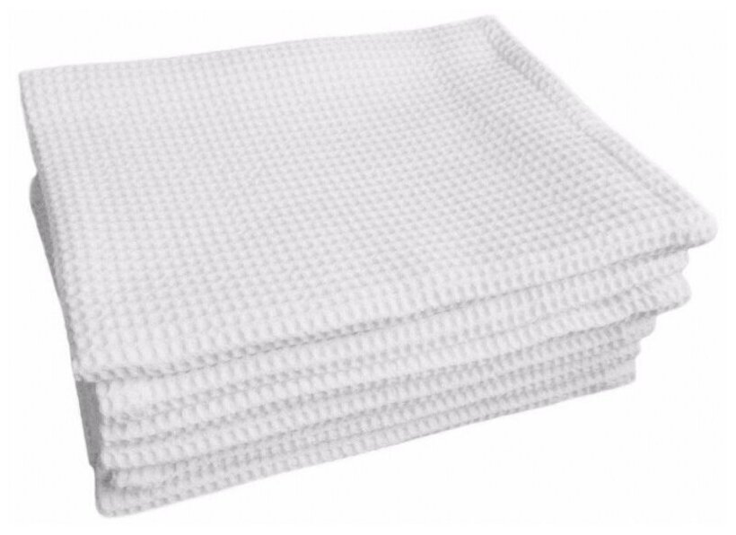 Полотенце вафельное отбеленное 45х100 см,200 г/м2 ГОСТ, 10 шт