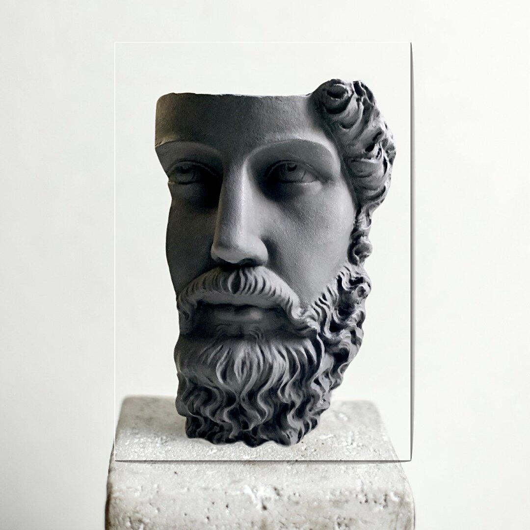 Статуэтка Lerukami "Зевс", гипс, черная, матовая, 14.5х9.5 см