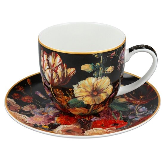 Чашка с блюдцем Carmani "Натюрморт с тюльпаном", Х. Рейкерс, 0.25л CAR2-840-9228