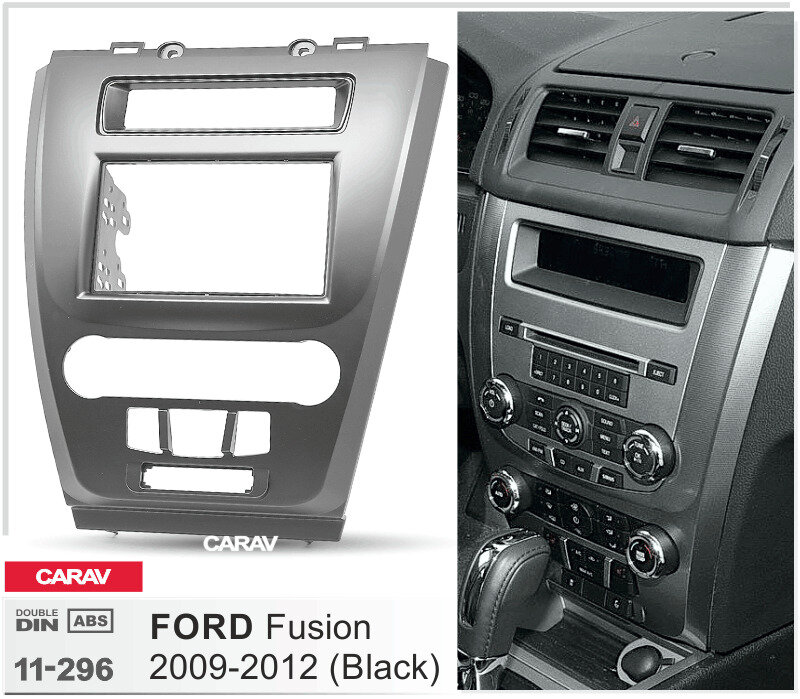 Переходная рамка 2-DIN для FORD Fusion 2009-2012 черная CARAV 11-296