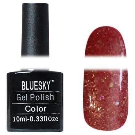 Bluesky Golografic Гель лак G24 красно-коричневый с блестками