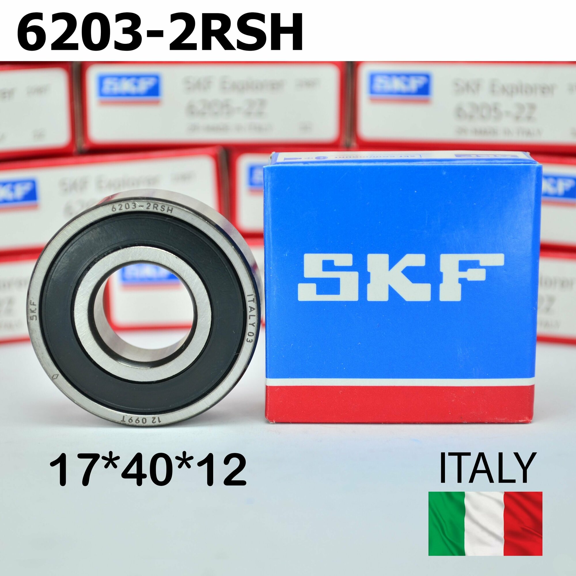 Подшипник SKF 6203-2RS (180203) размер 17*40*12 Италия, универсальный