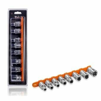 AT-BS-34 Набор головок 1/2" DR TORX E10-E24 на подвесе 8 предметов (AT-BS-34)