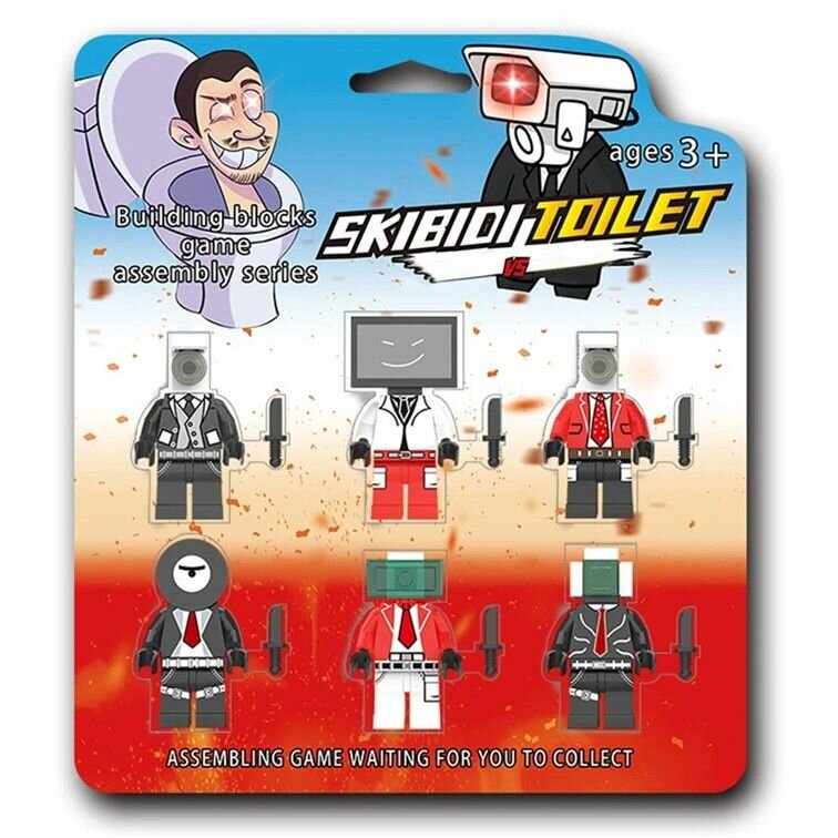 85026 Конструктор minifigures Skibidi Toilet, минифигурки Скибиди Туалет 6 шт.