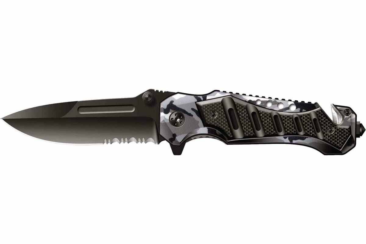 Stinger Нож складной , 90 мм черный, рукоять: сталь/алюминий камуфляж+черный, SA-582DW