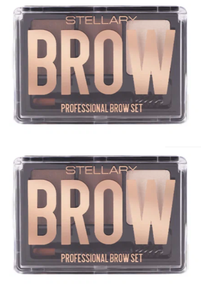 Набор для бровей Stellary Professional Brow set, тон 02 brunette, 2,40 г, 2 шт