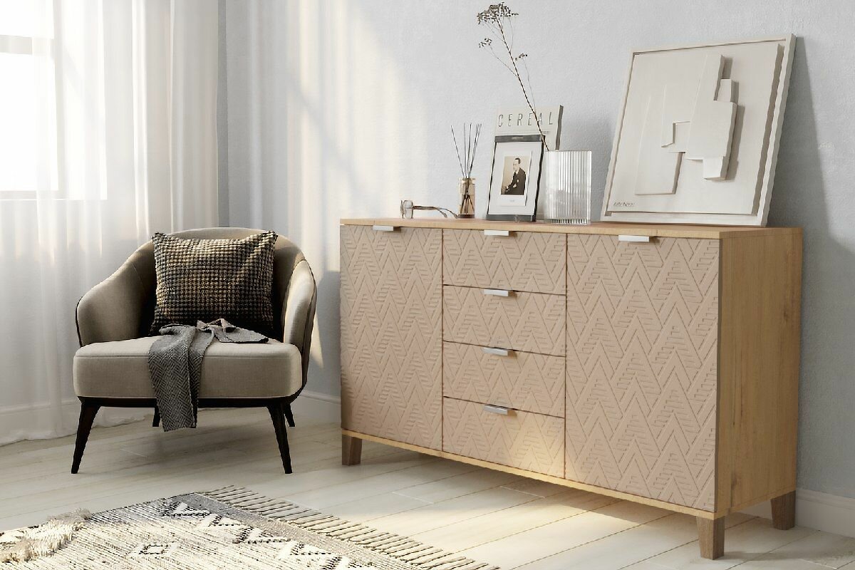 Комод Марвин Йорк 25 Роза для документов для книг для обуви для одежды для посуды двухдверный 140*80*40