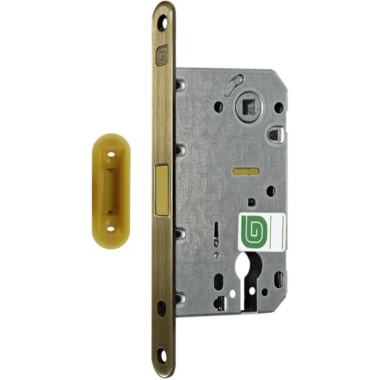 Замок межкомнатный магнитный под цилиндр Гардиан Soft 11М AB, античная /128:6270/