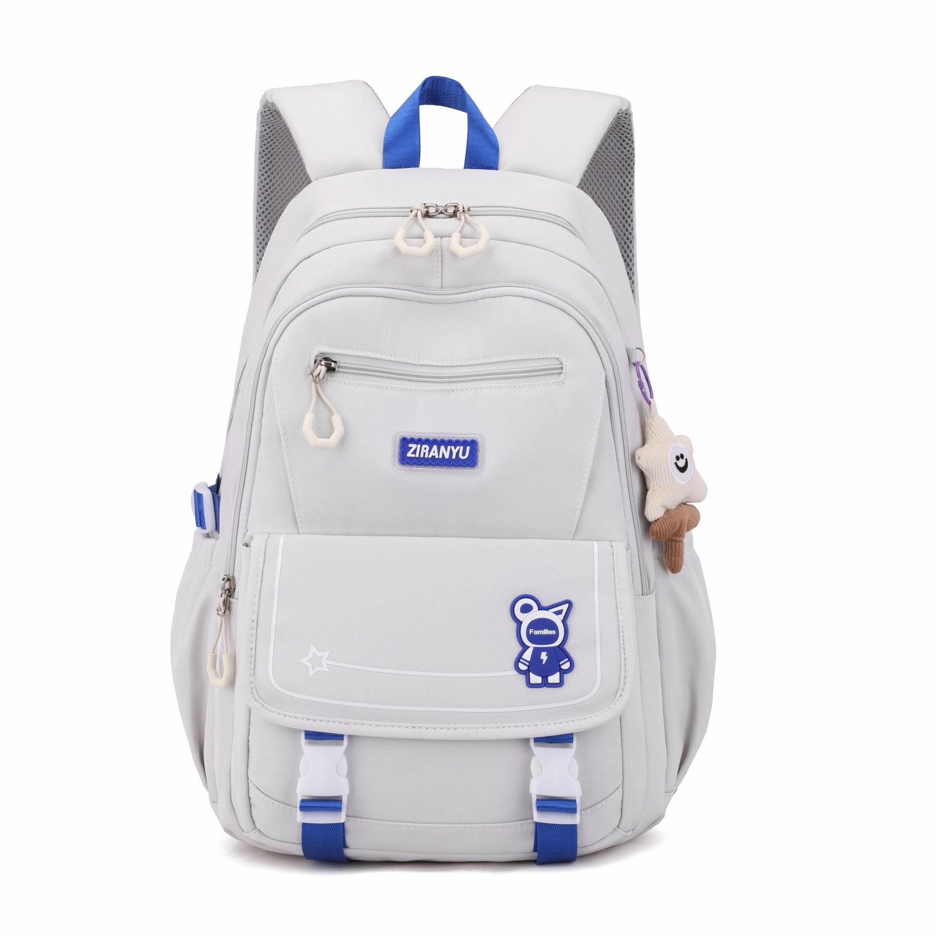 Школьный ранец, для начальной школы, из натуральной кожи, серый