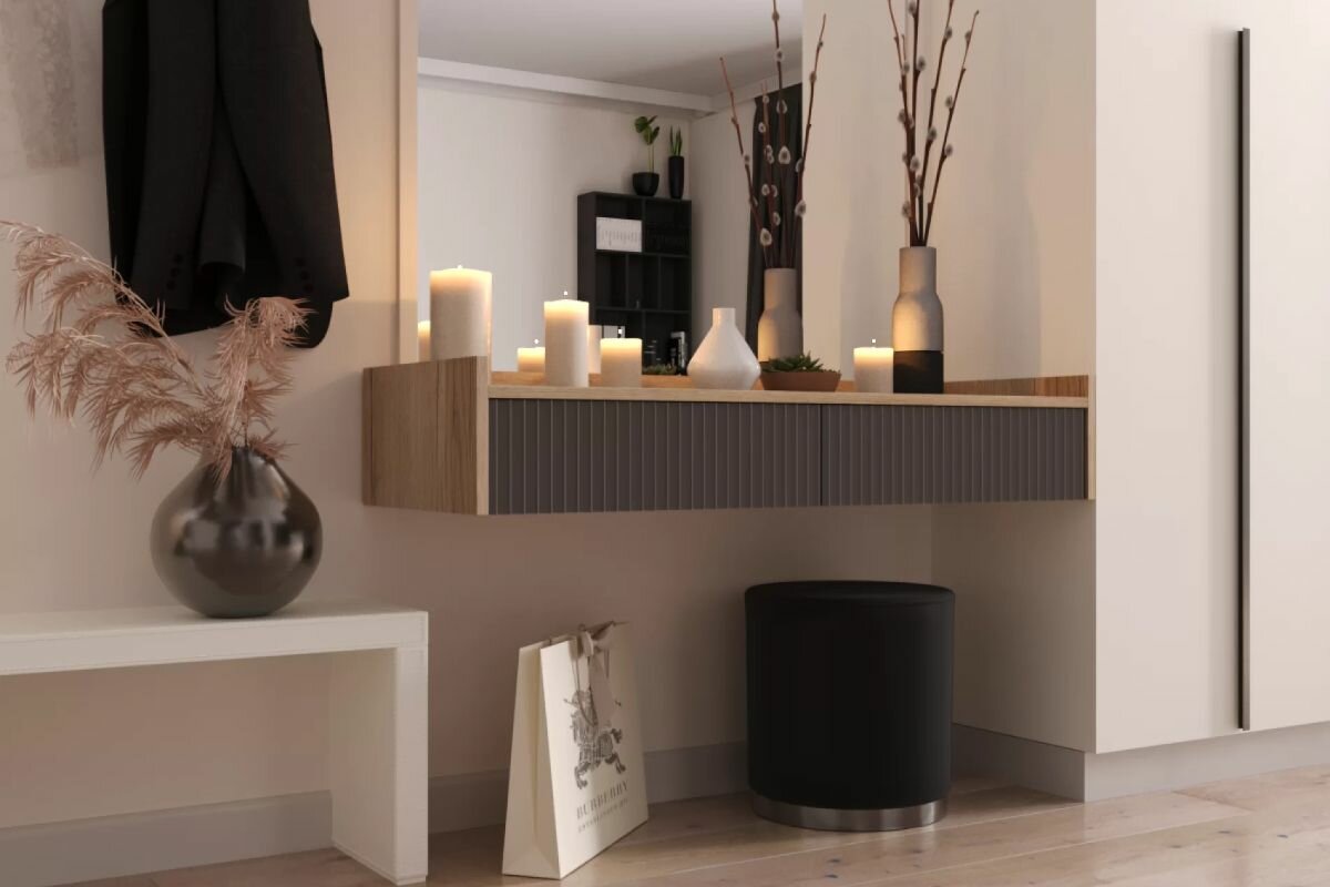 Тумба подвесная Салерно 2.1 Графит для документов для книг для одежды 120*22*35