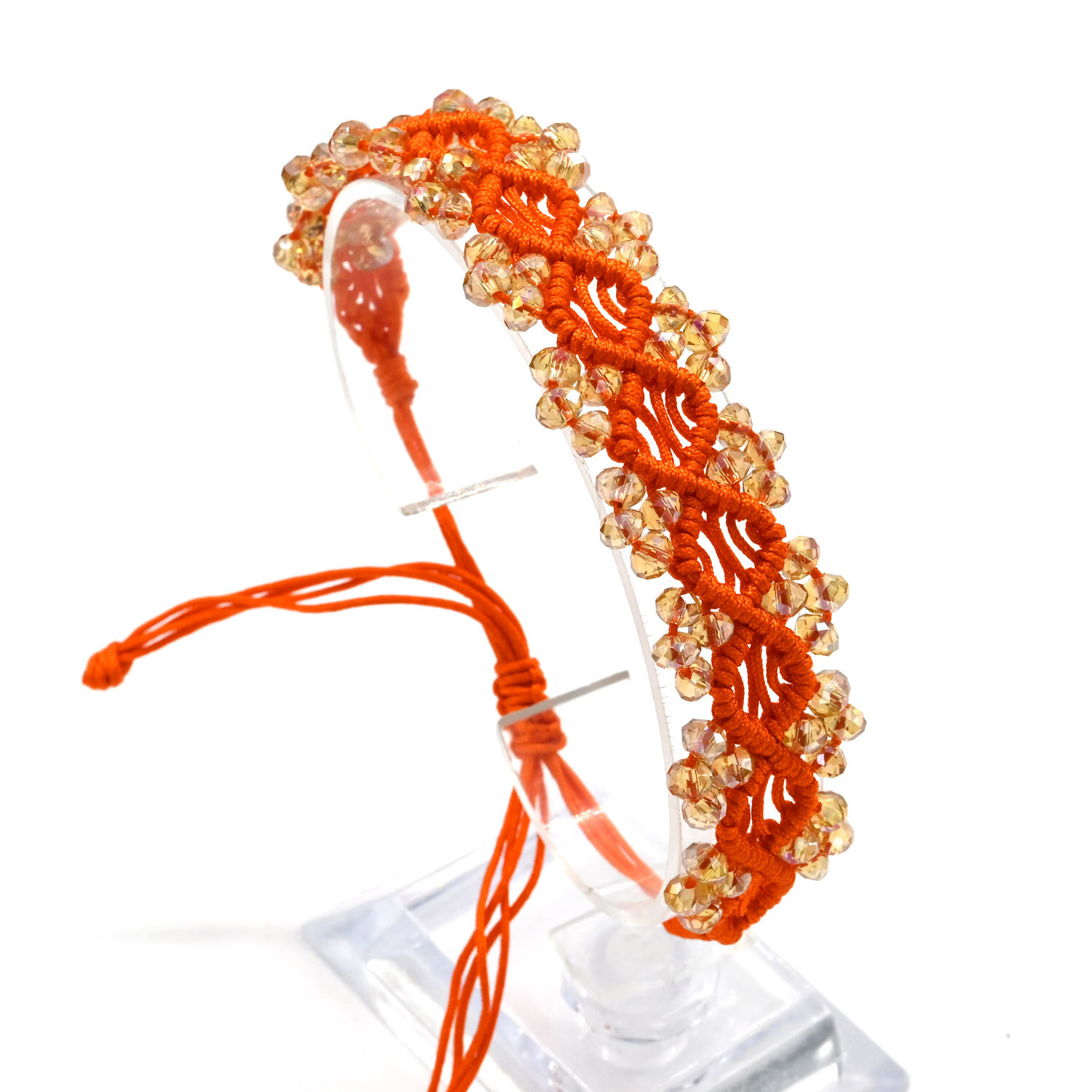 Плетеный браслет, циркон