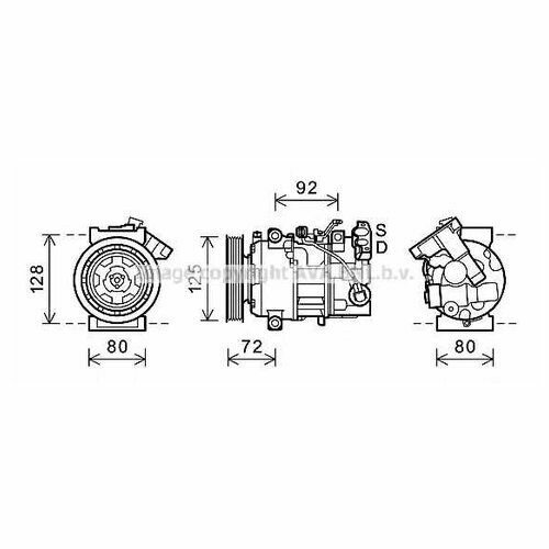 Компрессор кондиционера Ava RTAK489 для Renault GRAND SCENIC III JZ01 III, Megane III, Scenic III