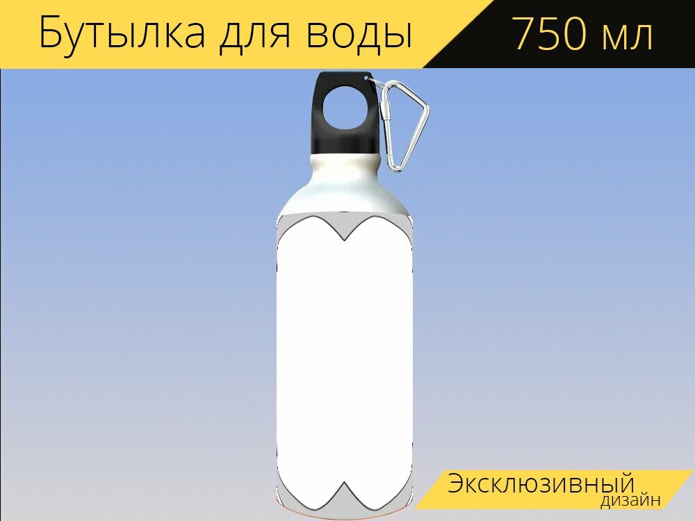 Бутылка фляга для воды "Разделитель, стих, коран" 750 мл. с карабином и принтом