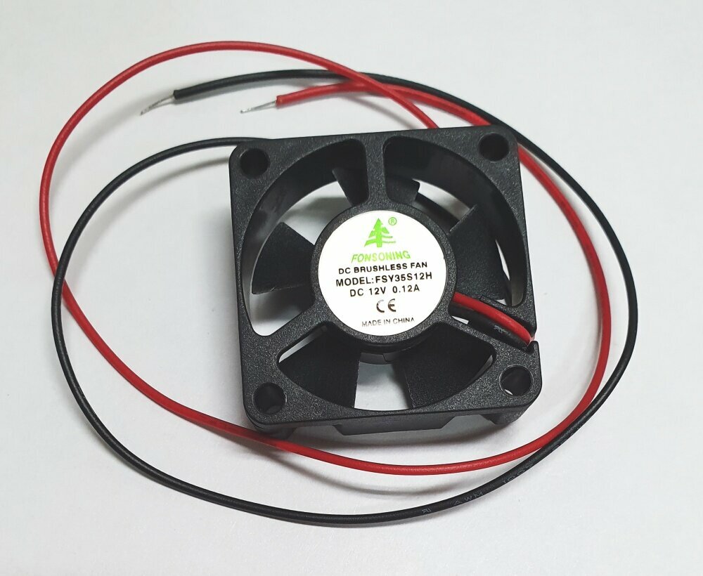 Вентилятор Fonsoning 35x35x10 FSY35S12H, 8000rpm, 20dB(M), 0.12A, 2pin, 12V