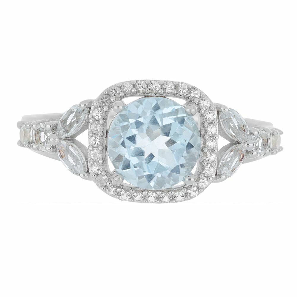 Кольцо, серебро, 925 проба, родирование, топаз