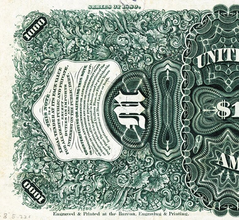 Купюра США 1000 долларов 1880 года, сувенирная копия, банкноты и купюры редкие коллекционные