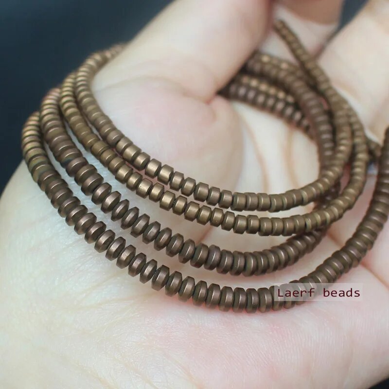 Гематит бусины лаerf beads 180 шт Коричневый, 2x4mm 180pcs, Matte Copper