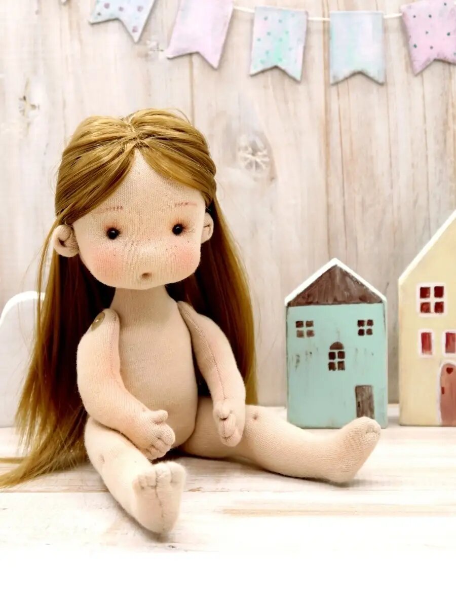 Набор для шитья куклы-домики, куклы щекастика "Ася", 25 см, 14+, телесный цвет
