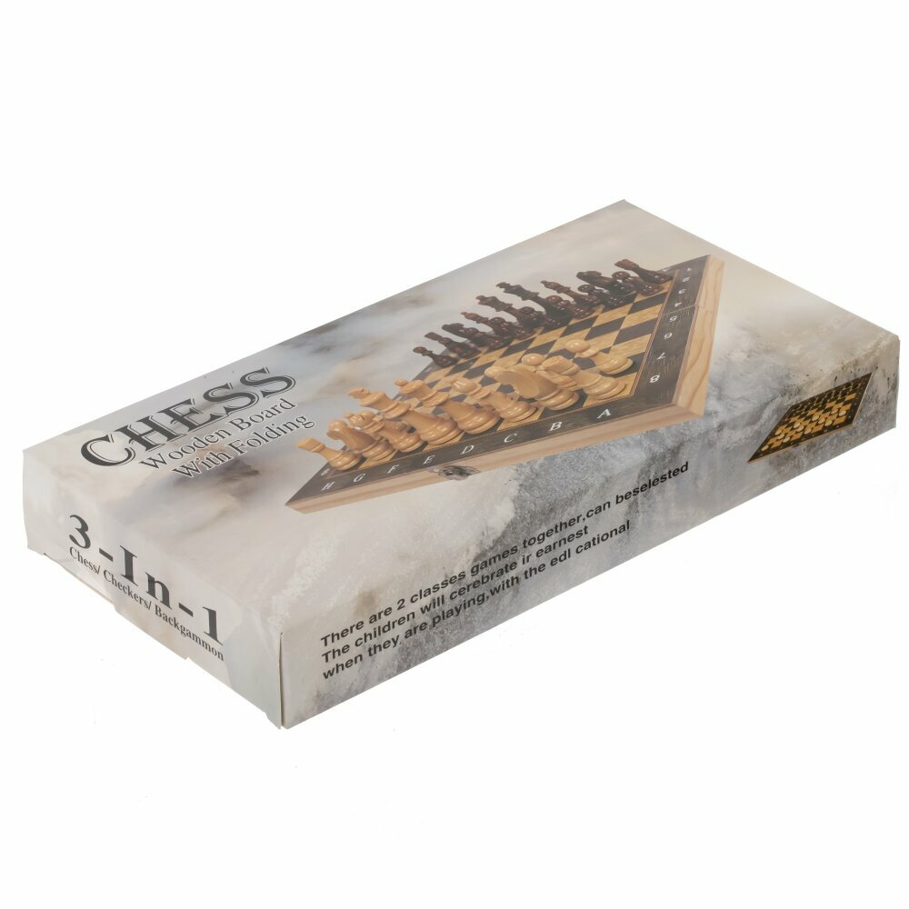 Игра настольная 3 в 1 (шахматы, шашки, нарды), 24х12х3 см KSM-817709