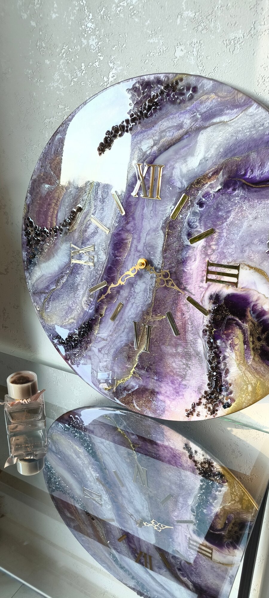 Настенные часы "Сиреневый рай" , кварцевый механизм, подсветка, пульт, 60 см