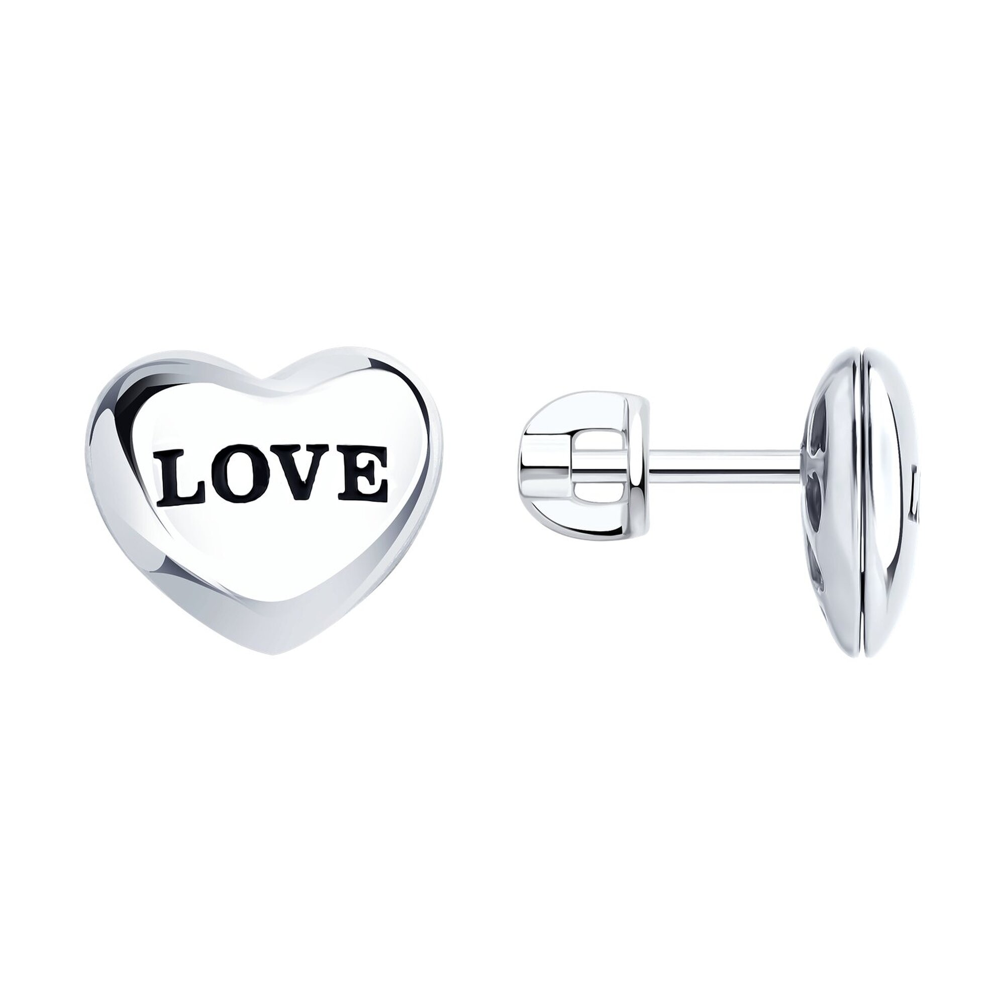 Серьги пусеты Diamant online, серебро, 925 проба, родирование